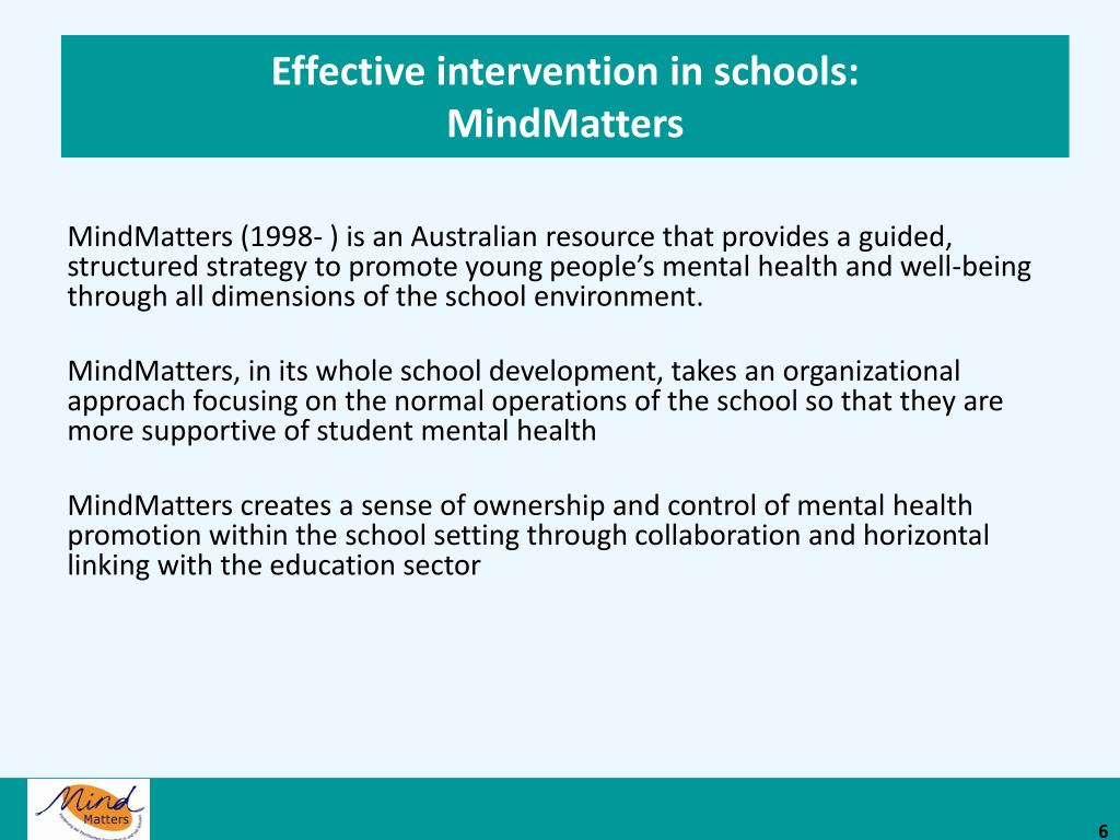 PPT - Mind Matters „ MindMatters “ – a resource for school mental ...