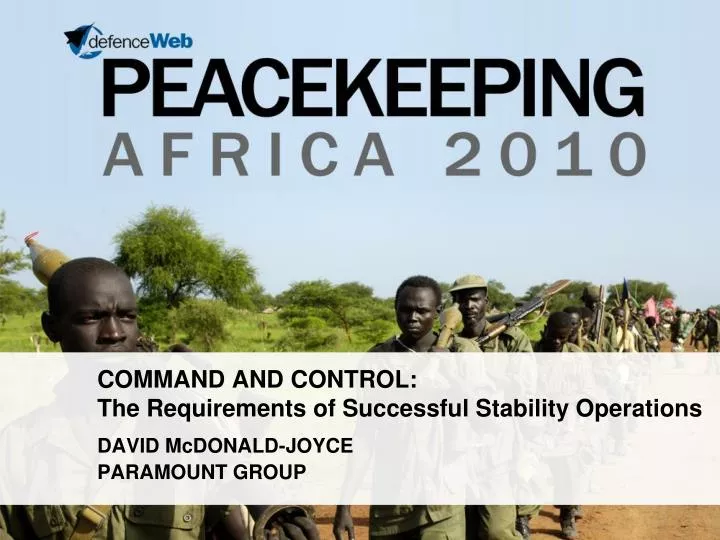PPT - COMMAND AND CONTROL: The Requirements of Successful Stability ...