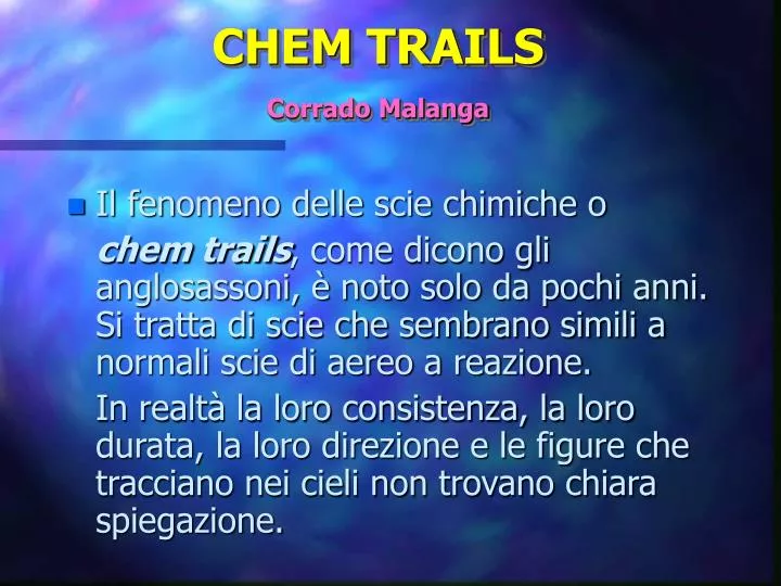 PPT - CHEM TRAILS Corrado Malanga PowerPoint Presentation, free ...