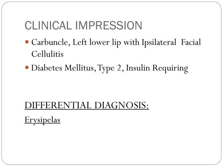 PPT - Carbuncle with Ipsilateral Facial Cellulitis in a Diabetic ...