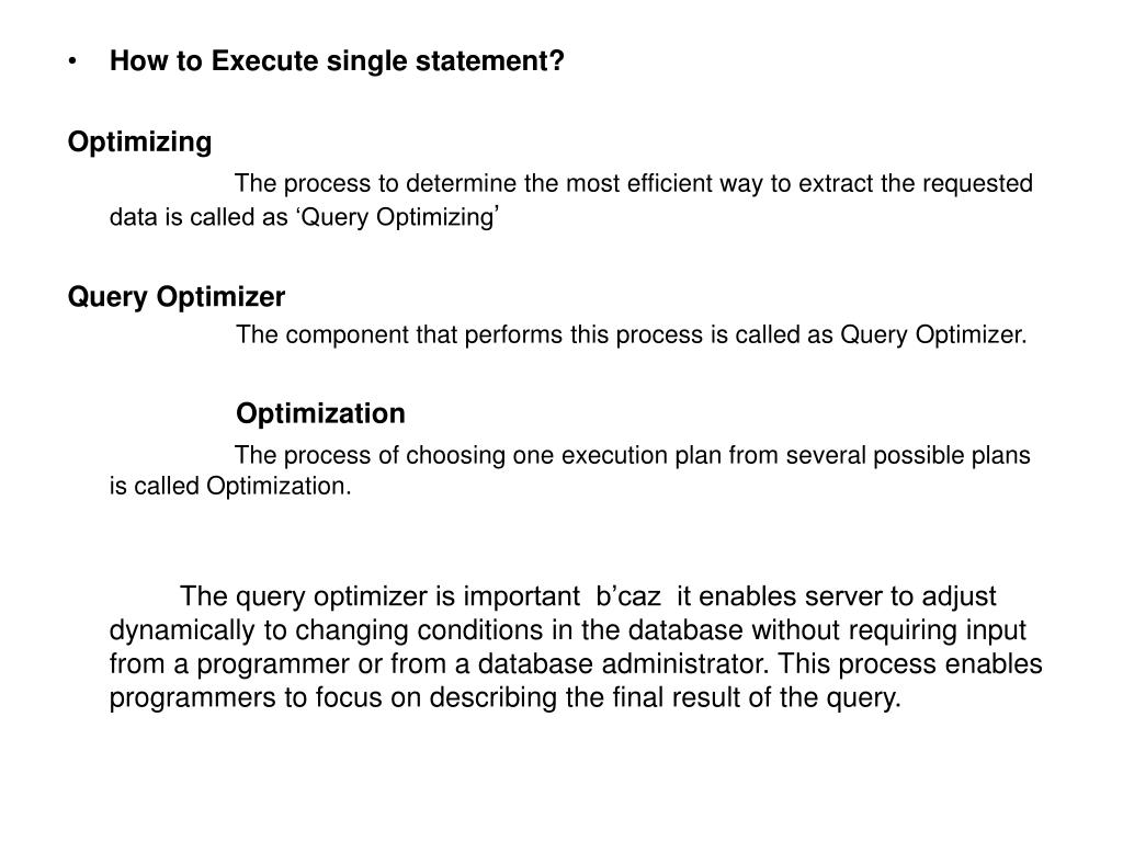 Ppt Executing T Sql Statements Sql Server 2000 Provides Several Methods To Execute T Sql 9963
