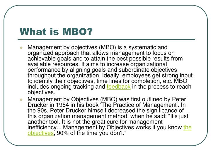 PPT - MANAGEMENT BY OBJECTIVES PowerPoint Presentation - ID:5265939
