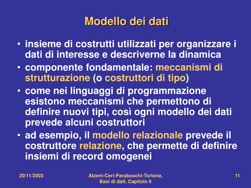 PPT - Atzeni, Ceri, Paraboschi, Torlone Basi di dati McGraw-Hill, 1996 ...