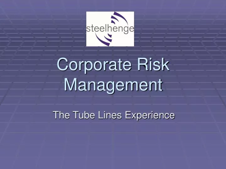 PPT - Corporate Risk Management PowerPoint Presentation, free download ...