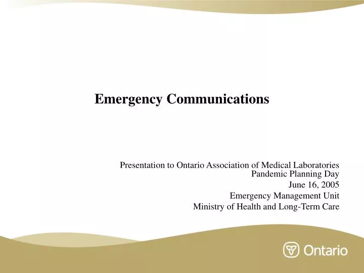 PPT - Emergency Communications PowerPoint Presentation, free download ...