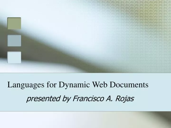 PPT - Languages for Dynamic Web Documents PowerPoint Presentation, free ...