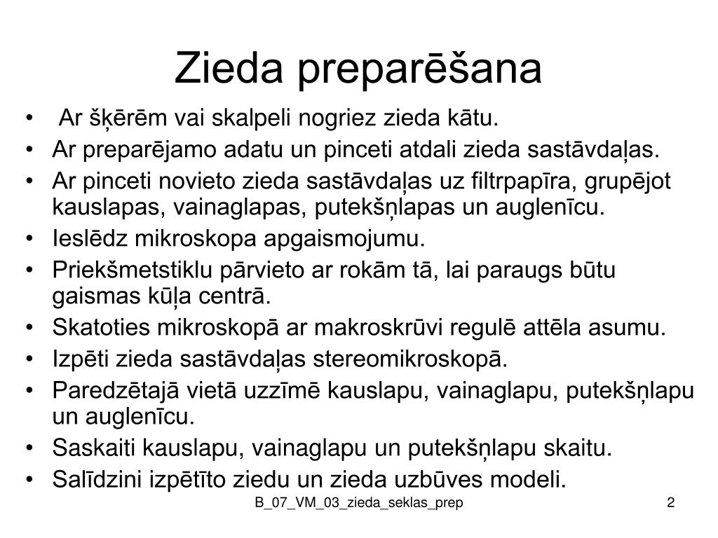 PPT - Zieda un sēklas preparēšana PowerPoint Presentation, free ...
