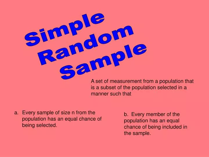 PPT - Simple Random Sample PowerPoint Presentation, free download - ID ...