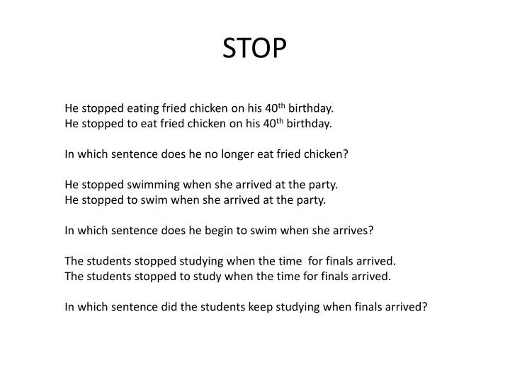 PPT - STOP PowerPoint Presentation, free download - ID:5282727