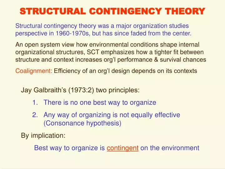PPT - STRUCTURAL CONTINGENCY THEORY PowerPoint Presentation, free ...