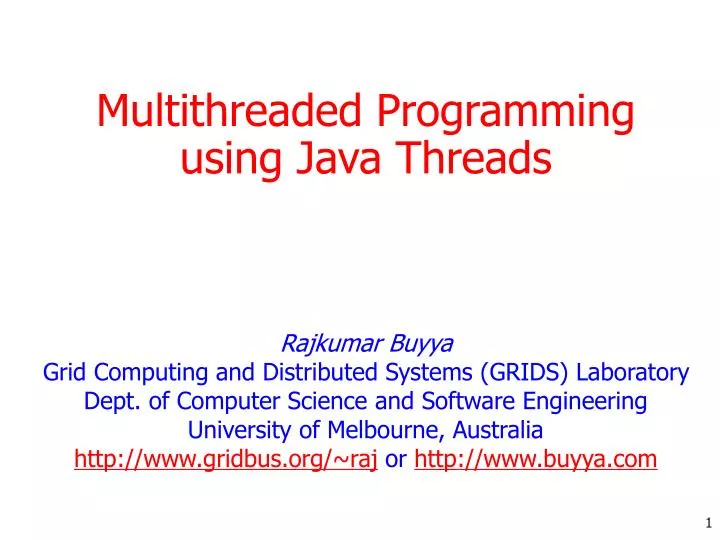 Ppt Multithreaded Programming Using Java Threads Powerpoint Presentation Id5283918