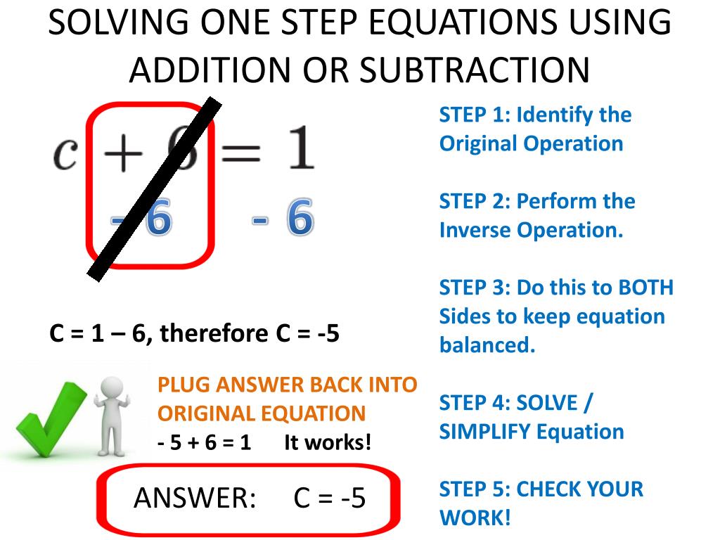 PPT SOLVING ONE STEP EQUATIONS USING ADDITION OR SUBTRACTION PPT SOLVING ONE STEP EQUATIONS USING ADDITION OR SUBTRACTION