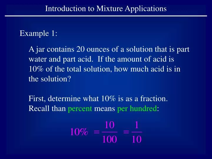 PPT - Introduction to Mixture Applications PowerPoint Presentation ...