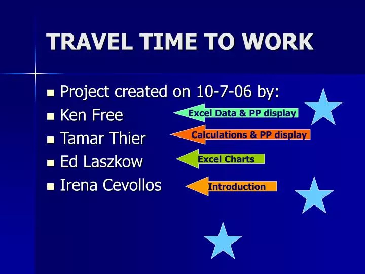 PPT - TRAVEL TIME TO WORK PowerPoint Presentation, free download - ID ...