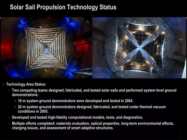 PPT - Solar Sail Propulsion Technology Status PowerPoint Presentation ...