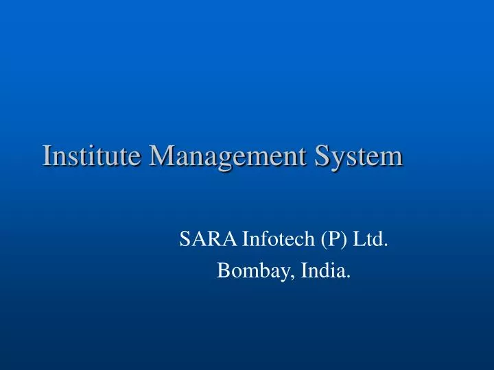 PPT - Institute Management System PowerPoint Presentation, free ...