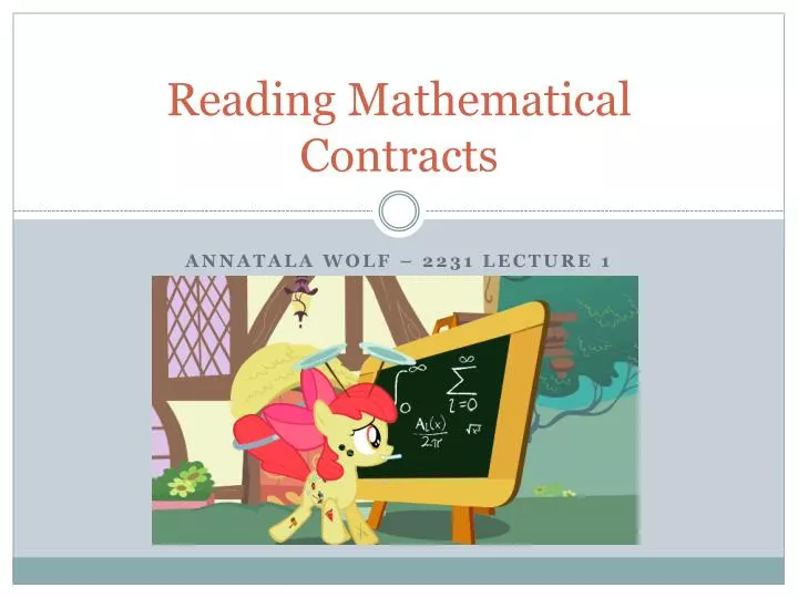 PPT - Reading Mathematical Contracts PowerPoint Presentation, free ...