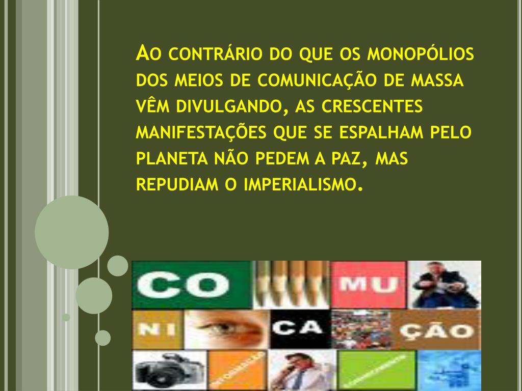 PPT - Meios de comunicação de Massa como aparato do Imperialismo ...