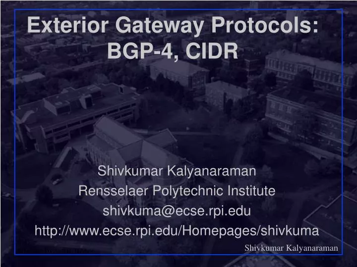 PPT - Exterior Gateway Protocols: BGP-4, CIDR PowerPoint Presentation ...