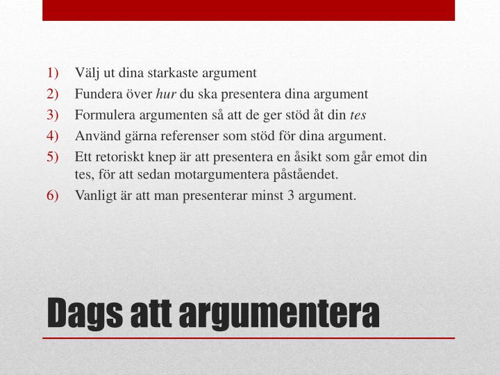 PPT - Att skriva en argumenterande text PowerPoint Presentation - ID ...