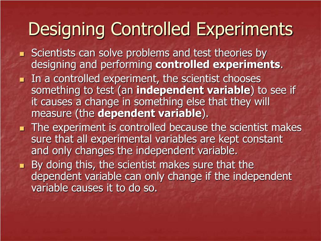 PPT - NOTE SHEET 2 – Designing Controlled Experiments PowerPoint ...