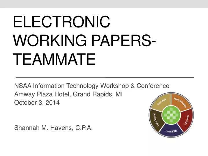 PPT - Electronic Working Papers- Teammate PowerPoint Presentation, free ...