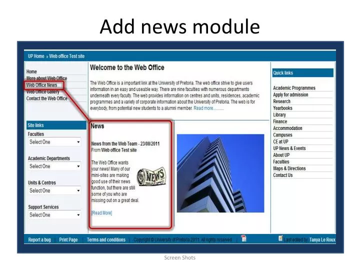 PPT - Add news module PowerPoint Presentation, free download - ID:5305167