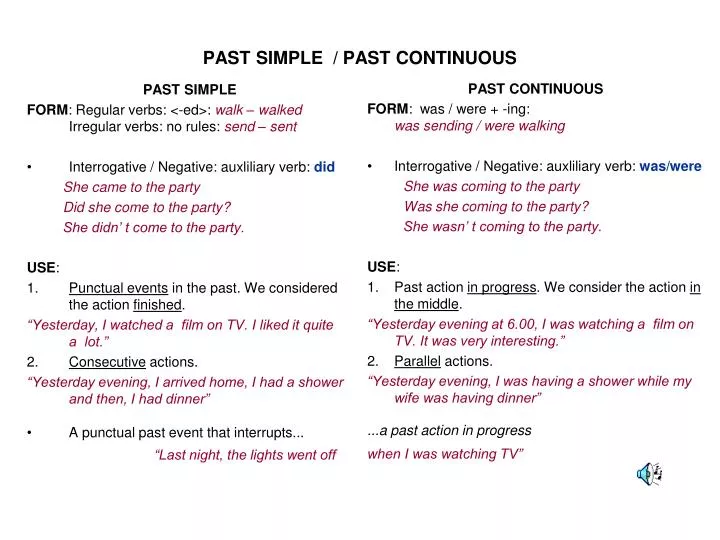 PPT - PAST SIMPLE / PAST CONTINUOUS PowerPoint Presentation, free ...
