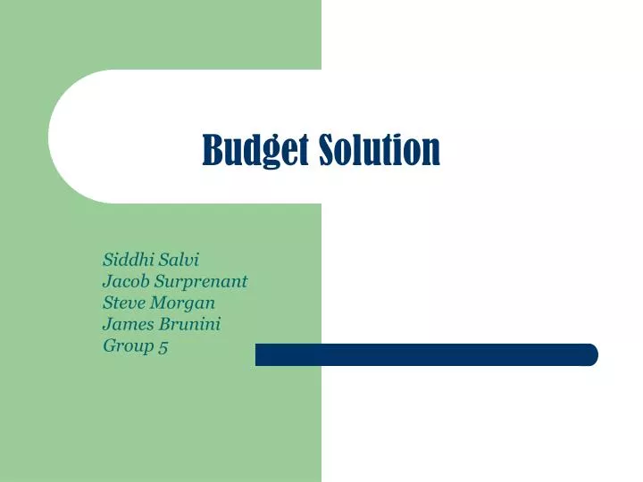 PPT - Budget Solution PowerPoint Presentation, free download - ID:5309744
