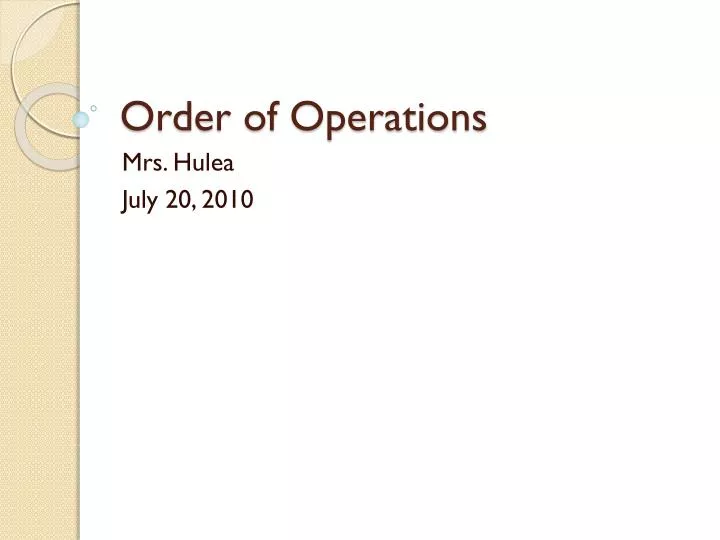 PPT - Order of Operations PowerPoint Presentation, free download - ID ...