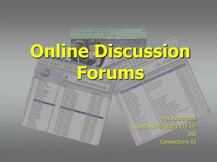 PPT - Online Discussion Forums PowerPoint Presentation, free download ...