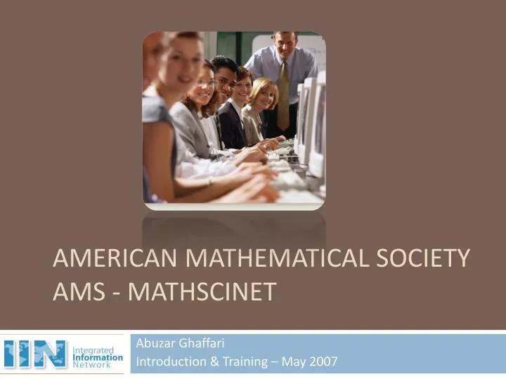 PPT - American Mathematical Society AMS - MathScinet PowerPoint ...