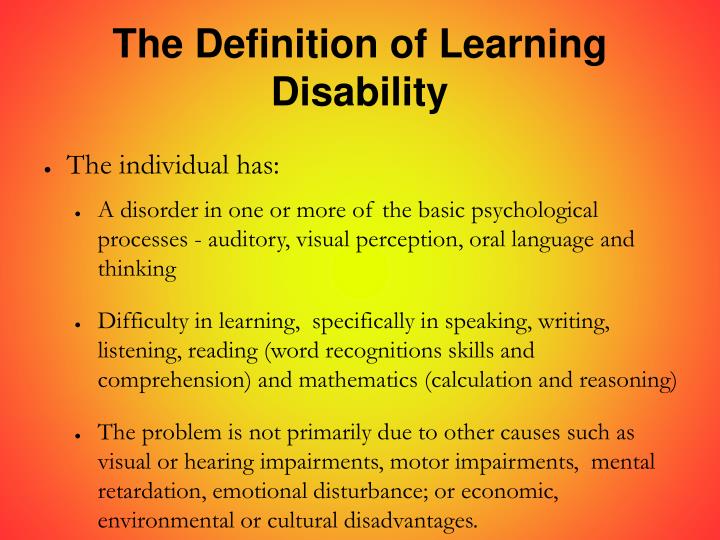 PPT - Overview of Learning Disabilities and Related Mild Disabilities ...