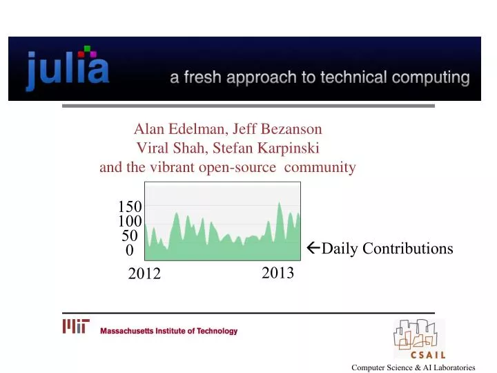 PPT - Alan Edelman, Jeff Bezanson Viral Shah, Stefan Karpinski and the vibrant open-source ...