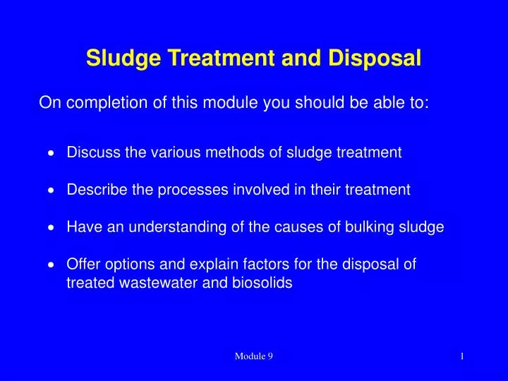 PPT - Sludge Treatment and Disposal PowerPoint Presentation, free ...