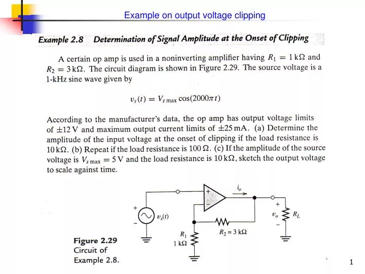 PPT - Example on output voltage clipping PowerPoint Presentation, free ...