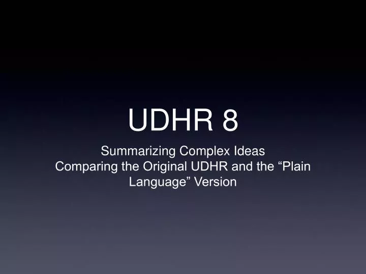 PPT - UDHR 8 PowerPoint Presentation, free download - ID:5312712