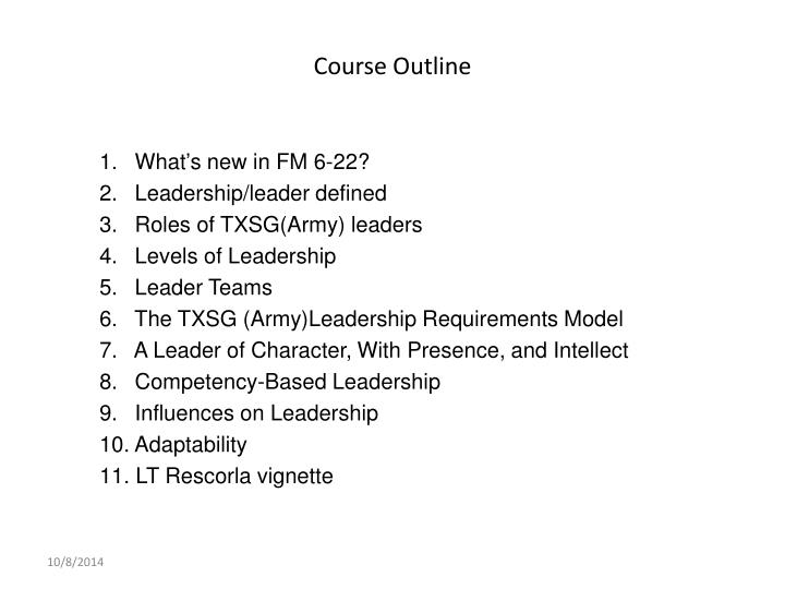 PPT - FM 6-22 Army Leadership “An Overview” PowerPoint Presentation ...
