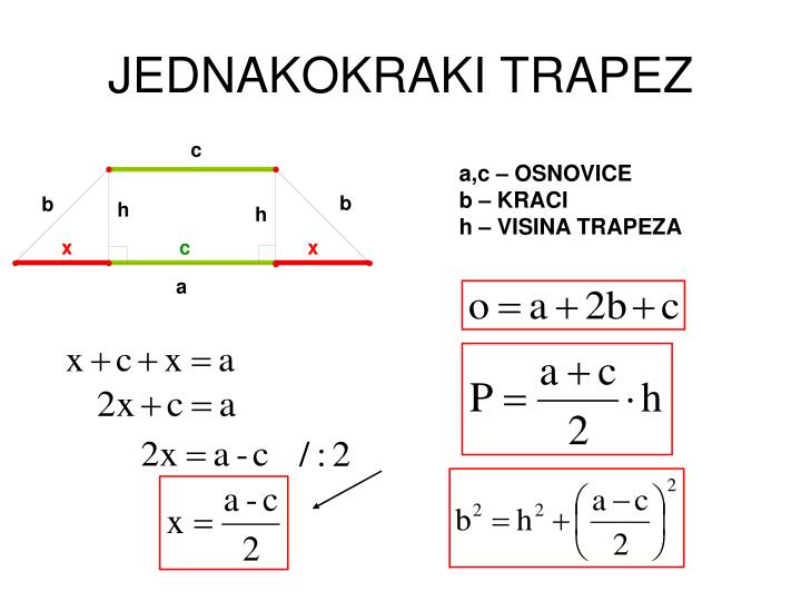 PPT - PRIMENA PITAGORIN E TEOREME – JEDNAKOKRA K I TRAPEZ PowerPoint ...