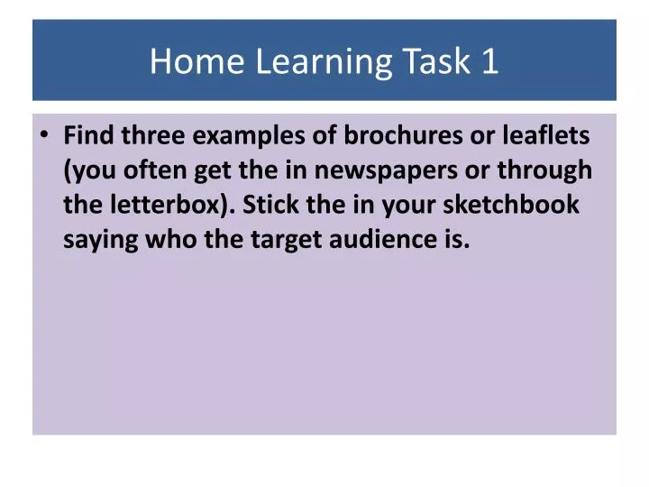 PPT - Home Learning Task 1 PowerPoint Presentation, free download - ID ...