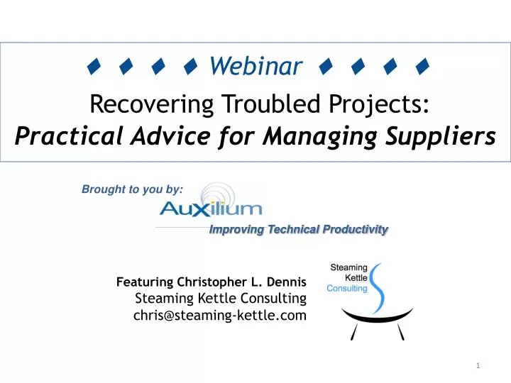 PPT - Webinar Recovering Troubled Projects: Practical Advice for ... PPT - Webinar Recovering Troubled Projects: Practical Advice for ...