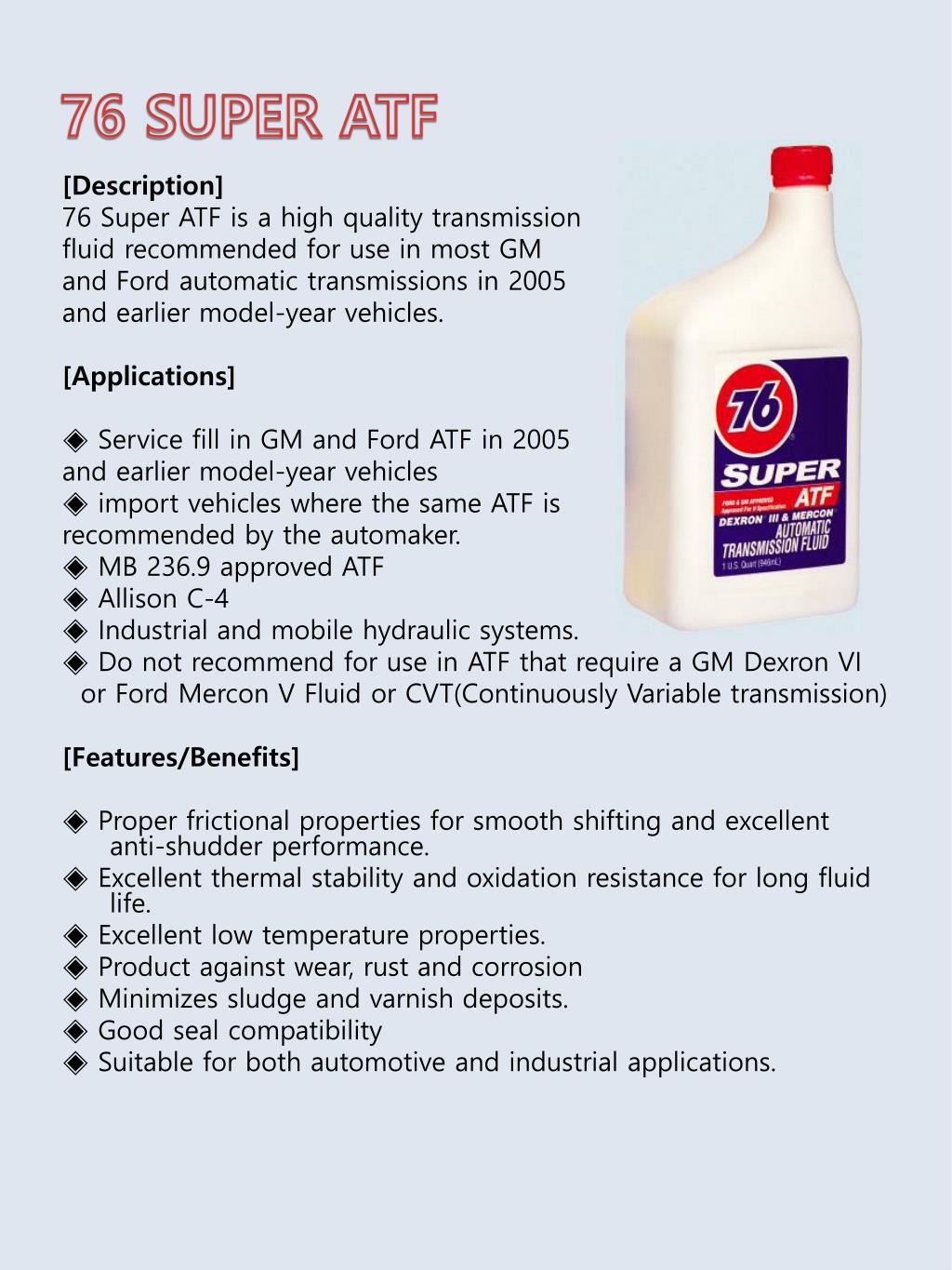 PPT - Premium Quality Motor Oils: Hi-Performax 5W40 & 76 Super ATF ...