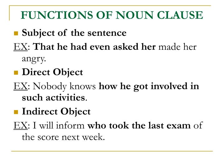PPT - NOUN CLAUSE PowerPoint Presentation - ID:5315294