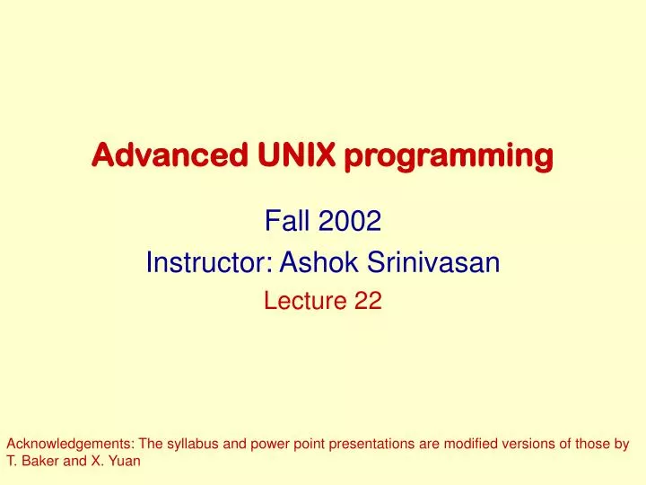 PPT - Advanced UNIX programming PowerPoint Presentation, free download - ID:5316759