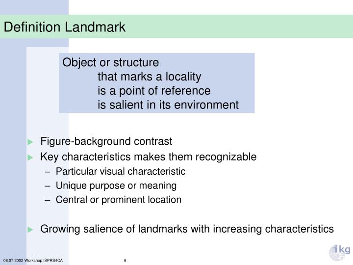 PPT - Landmarks for Routing – Automatic Identification, Extraction and ...