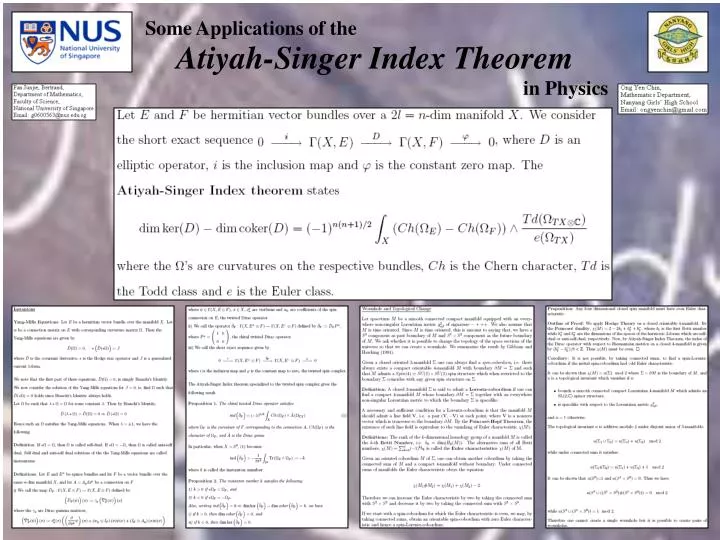 PPT - Atiyah-Singer Index Theorem PowerPoint Presentation, free ...