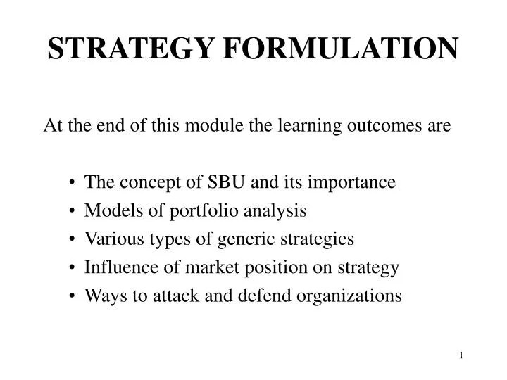 PPT - STRATEGY FORMULATION PowerPoint Presentation, free download - ID ...