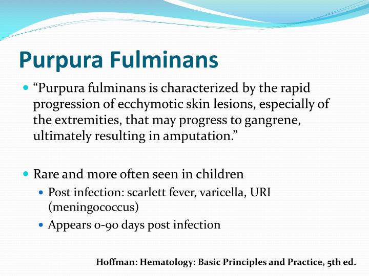 PPT - Disseminated Intravascular Coaggulation and Purpura Fulminans ...