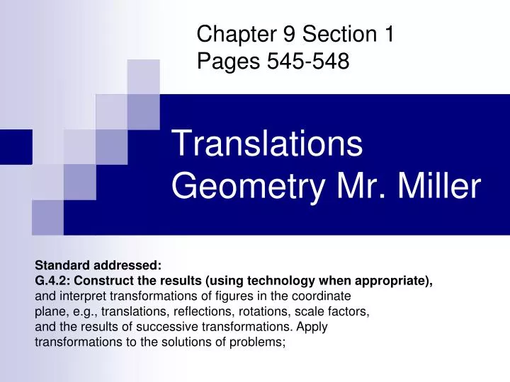 PPT - Translations Geometry Mr. Miller PowerPoint Presentation, free ...