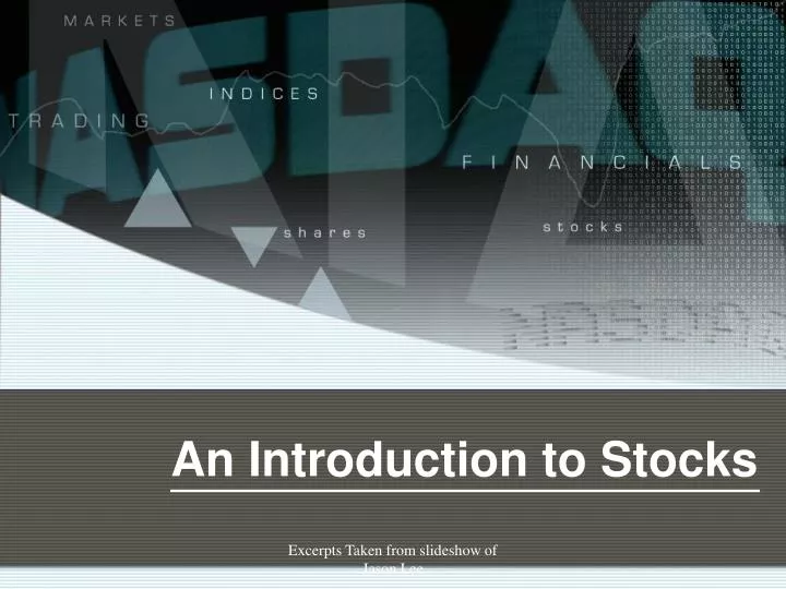PPT - An Introduction to Stocks PowerPoint Presentation, free download ...